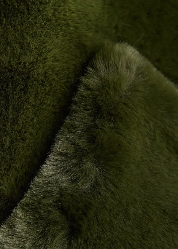 Jakke Traci Faux Fur Jacket In Dark Green - 70% Off | Editorialist